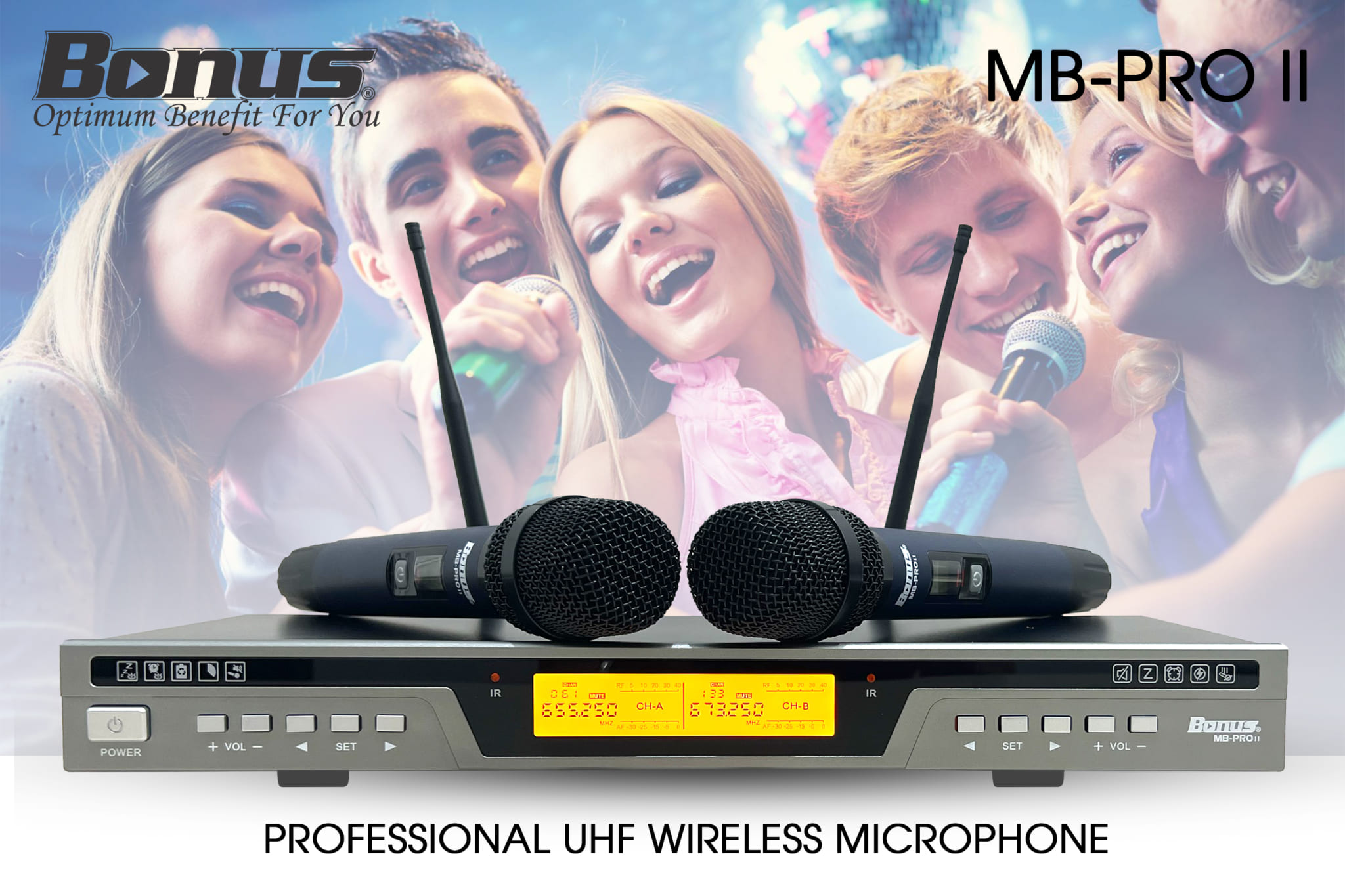 Micro không dây Bonus MB-PRO II hát karaoke âm thanh cực hay!